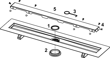 TECEdrainline Rinne für Naturstein, mit Seal System Dichtband, 1500 mm