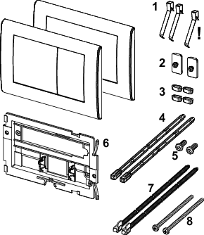 TECEplanus WC-Betätigungsplatte weiß glänzend Einmengentechnik